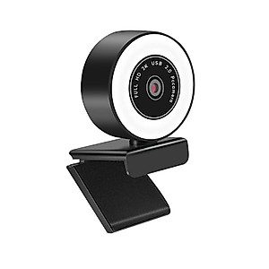 Webcam Autofocus 1080P Webcam with Ring Light PC Computer Camera Web Camera with Microphone LED Lamp for Streaming Zoom Web Cam for Recording Calling Conferencing Gaming (Colour: Type 1)