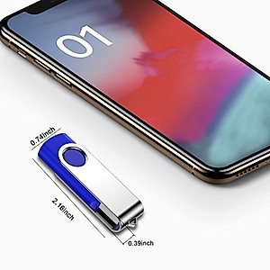 16GB USB Flash Drive 5 Pack, Cardfuss USB 2.0 Swivel Thumb Drives Bulk Memory Stick Jump Drive High Speed Zip Drives with Lanyards for Data Storage (Multi-Color)