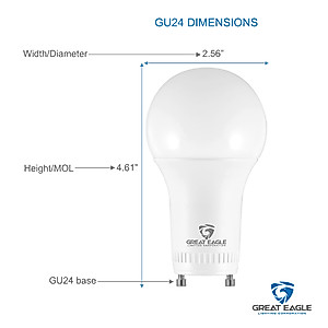 Great Eagle Lighting Corporation 15W (100W Equivalent) GU24 LED Light Bulb Dimmable 5000K Daylight, UL, Replace CFL Twist-in 2 Prong (4-Pack)