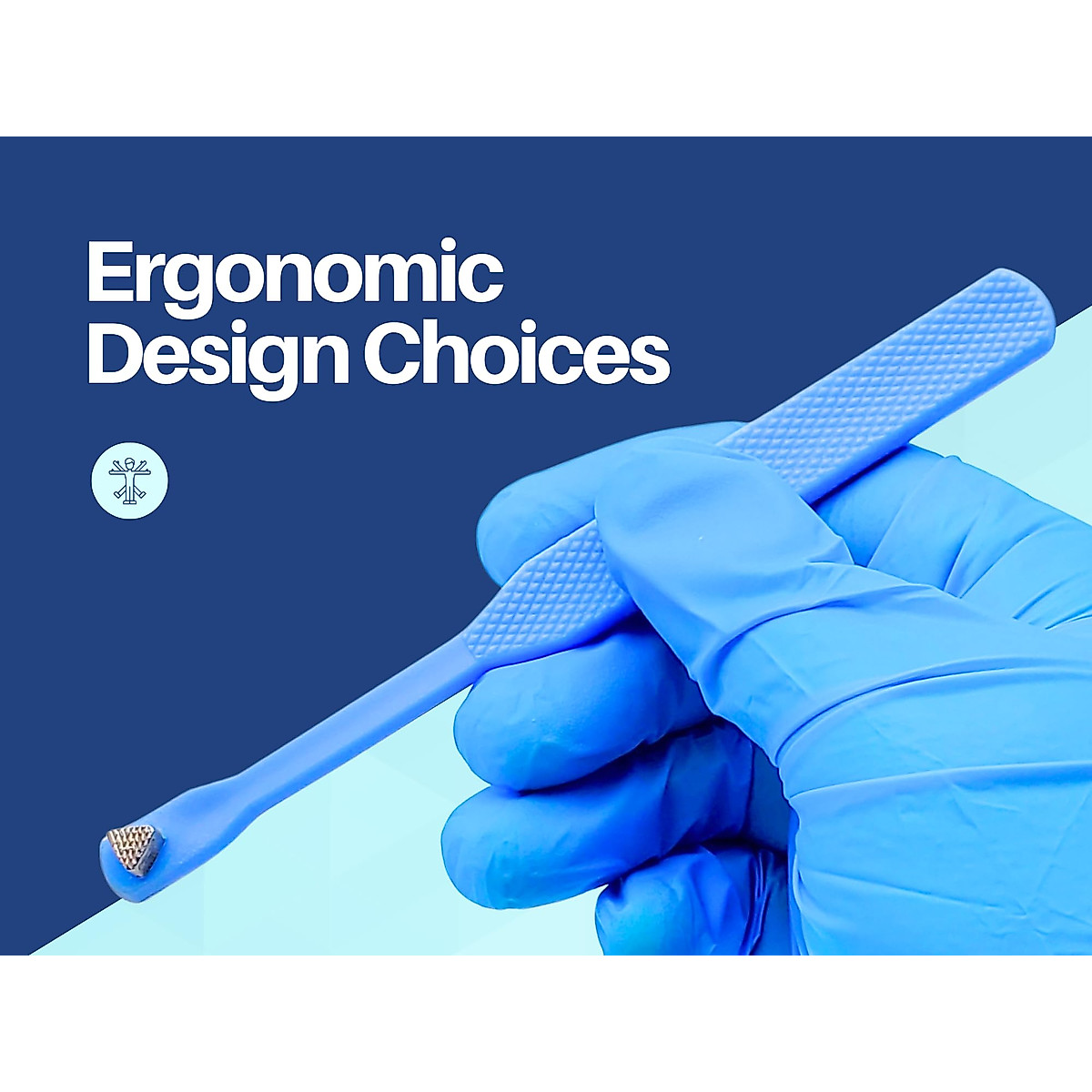 ARTMAN Instruments Molar Band Seater & Bite Stick - Blue, Pack of 10 - Orthodontic Dental Tools for Seating Molar Bands, Braces, and Bite Adjustment - Serrated Tip, Durable, Comfortable