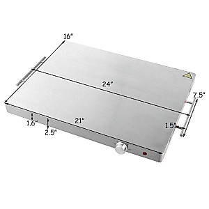 Adumly Electric Warming Tray Food Dish Warmer Stainless Steel Hot Plate Buffet Tabletop