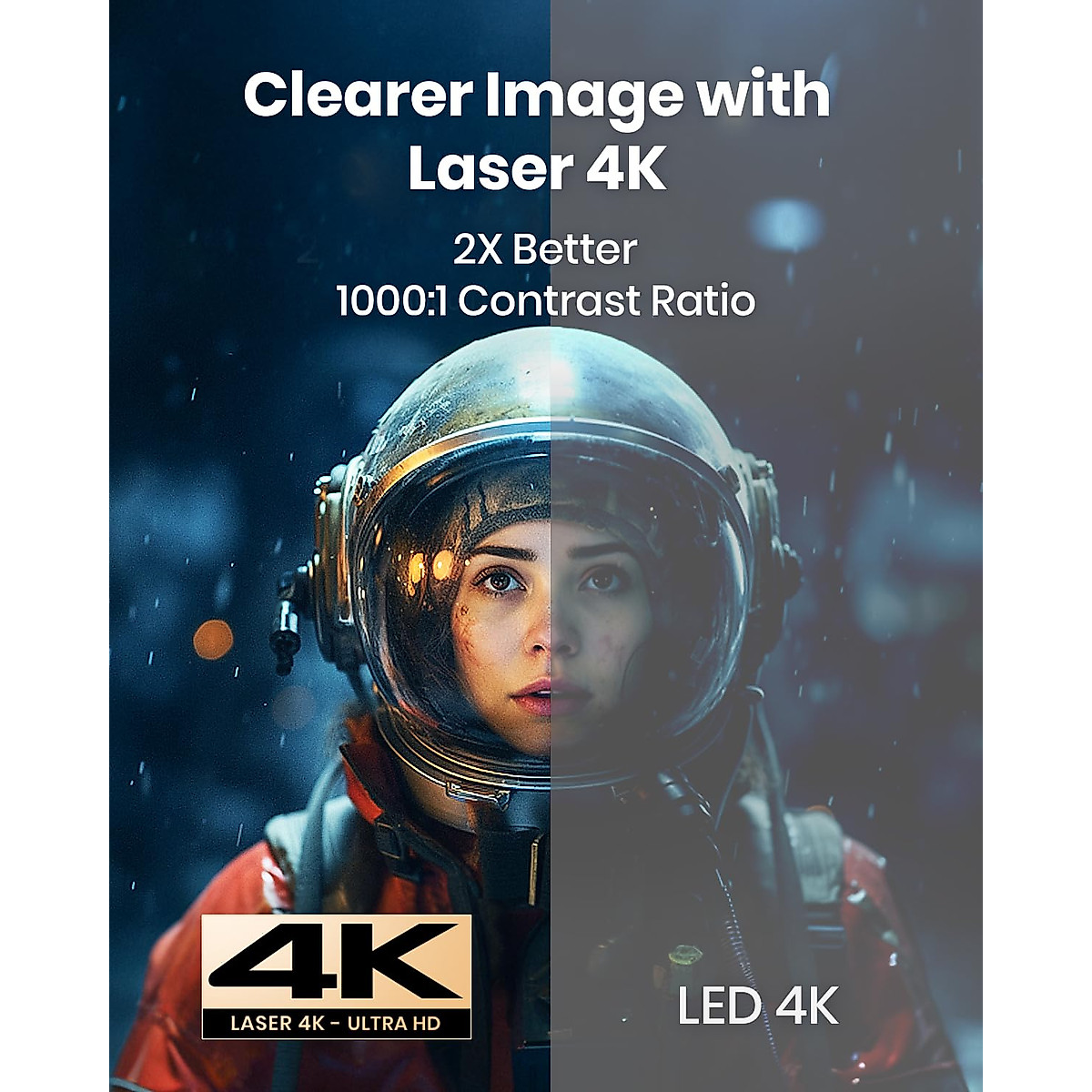 NEBULA Cosmos Laser 4K Projector with Nebula Projector Lightweight and Adjustable 3-ft Floor Stand