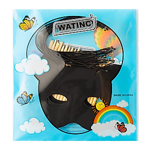 WATINC 24Pcs Cats DIY Scratch Masks, Animal Scratch Paper Mask Art Set for Kids Birthday Party Favors, Halloween Painting Craft Kits Cat Dress Up Costumes Coloring Activity for Boys Girls