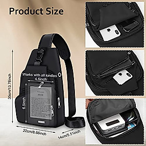 Large Capacity Sling Bag Crossbody Backpack for Women Men Waterproof Sling Backpack Extended Straps Cross Body Travel Chest Bag Hiking Casual Shoulder Daypack with Headphone Hole for All Body Shapes