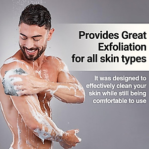 XXL 90g Charcoal Shower Loofah 3 Pack by Tilcare - Perfect Bath Sponge for Exfoliating for Men & Women - Body Scrubber Brush for Cleansing and Smooth Skin - Scrubbies That Remove Excess Oil and Dirt