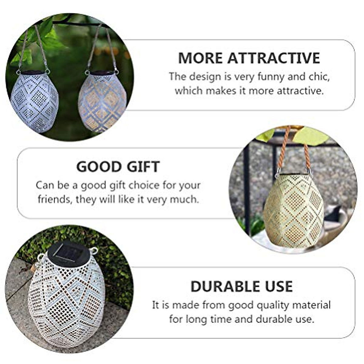 Outdoor Lantern Solar Lamp Solar Powered Patio Lights Courtyard Light Decorative Hanging Light Garden Landscape Light Lamp for Home House Outdoor Pendant Light