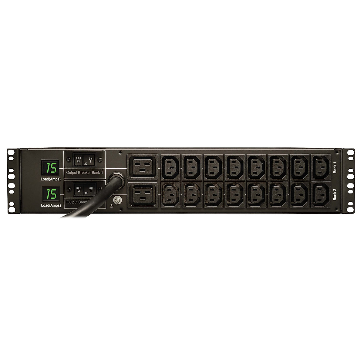 Tripp Lite Metered PDU, 5.8kW Single Phase PDU, 2U Rackmount PDU, 18 Outlets 208/240V (16 C13, 2 C19), L6-30P Input, 1.8m Cord, TAA (PDUMH30HV6)