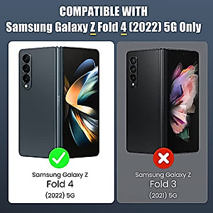 Caka for Z Fold 4 Case, Fold 4 Case with S Pen Holder & Screen Protector, Wallet Case with Card Holder Camera Cover & Hinge Protection Phone Case for Samsung Galaxy Z Fold 4 5G 2022-Black