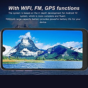 Airshi 4GB RAM 64GB ROM Cellphone, Face Recognition Dual SIM Unlocked Phone 100-240V 6.3in HD Screen GPS Supported Black for Taking Photos (US Plug)