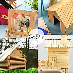 DecBlue 300 Pcs Wooden Wax Sticks 4 Styles Wood Waxing Spatulas Applicators Hair Removal S M L Sizes for Body Legs Facial or Wood Craft Sticks (300Pcs)