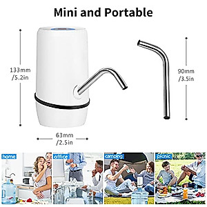 Water Dispenser for 5 Gallon Drinking Water Bottle, Electric Water Pump for 5 Gal Bottle, Portable Water Jug and Automatic Design for Home, Office and Kitchen