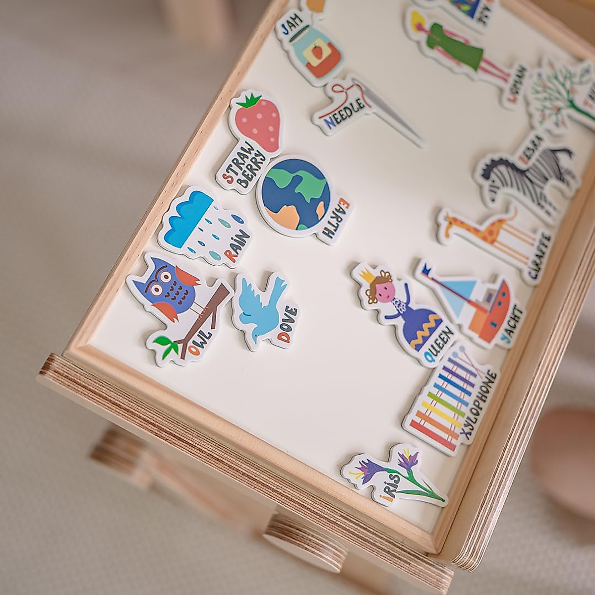 Comme Moi Wooden Kids' Book Stand and Adjustable Table - Baby Desk for 1 Year Old - Foldable Weaning and Dinner Table, Small Dining Table for Toddlers - Multi-Functional Easel (Made in Korea)