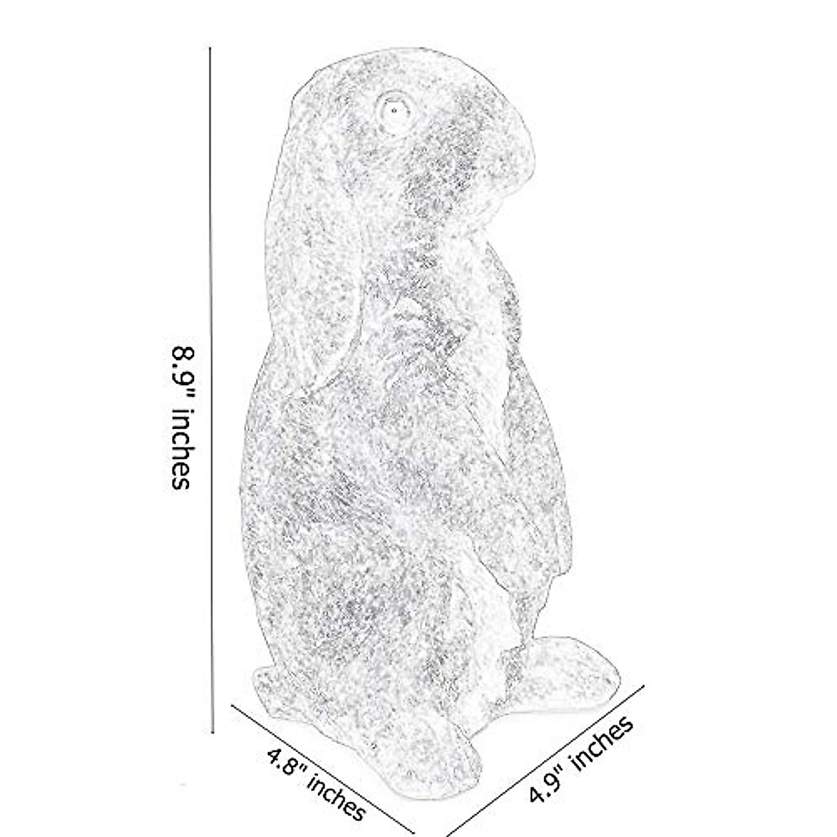 Bellaa Rabbit Statue Curious Cute Standing Bunny Outdoor Garden Patio Lawn Farmhouse Bunnies Figurine Rustic Sculpture 10 inch Home Decor Presents for Mom Gifts for Grandma