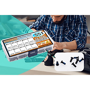 CO-RODE 551pcs Laptop Screws Kit, Notebook Computer Screw Set w/Blue Glue,Screw Driver, for SSD Motherboard Fan Power Graphics Hard Drive