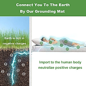 Grounding Mat, Grounding Sleep Mat Grounding Mat for Bed, 100% Conductive Carbon Leatherette Therapy mat with Cord, Grounding Sleep Mat for Earth Relieve Pain (54-71 inch)