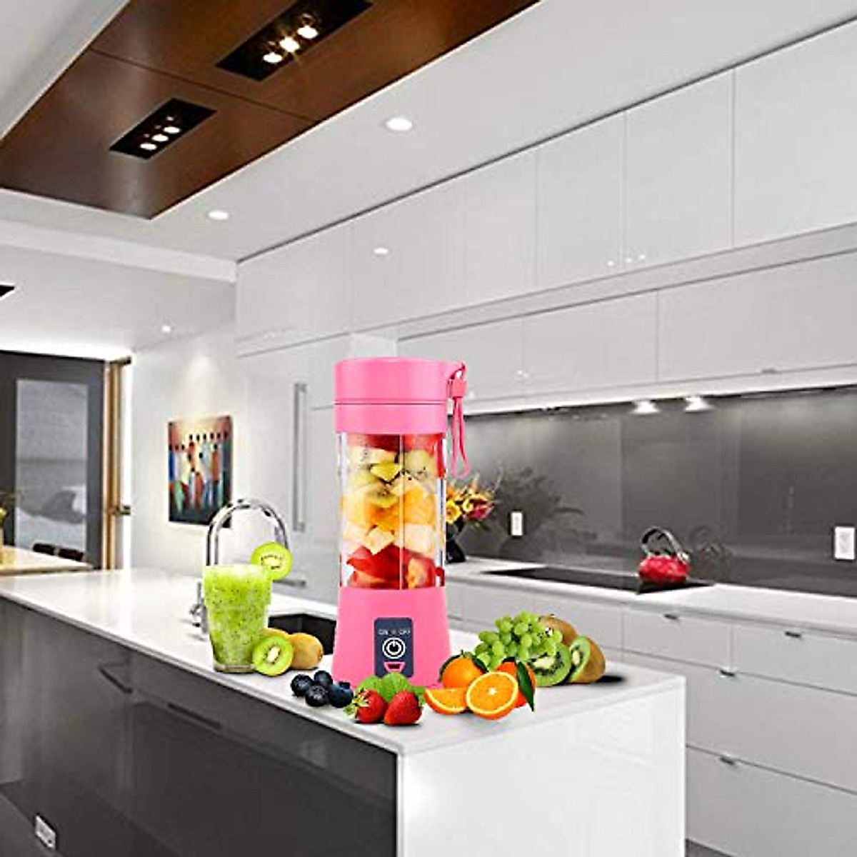 Portable Personal Blender, Household Juicer fruit shake Mixer -Six Blades, BPA Free 380ml Baby cooking machine with USB Charger