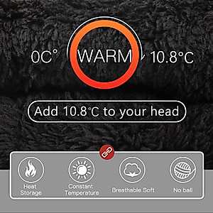 Bodvera Unisex Winter Knit Wool Warm Hat Soft Slouchy Beanie Skully Cap in 3 color, One Size, Black