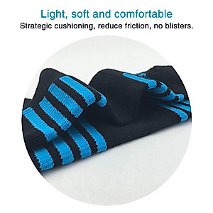 BERING Men's Ankle Socks Running Athletic Quarter Socks, Black, Size 9-12, 6 Pairs