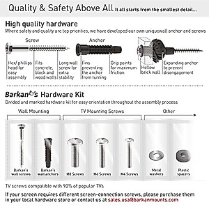 Barkan TV Wall Mount, 29-65 inch Full Motion Articulating - 3 Movement Flat/Curved Screen Bracket, Holds up to 88 lbs, Patented, Fits LED OLED LCD