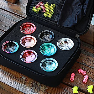 Outdoor Yoyo Toy Equipment Protective Bag Storage Bag, 8 Hole Yoyo Protective Bag with Inner Zippered Pocket
