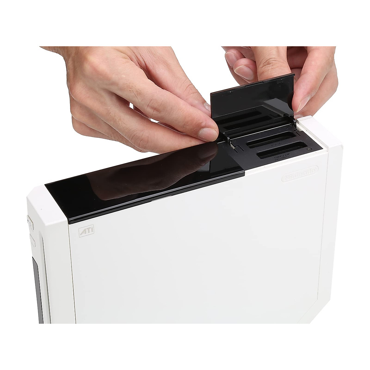 Wii Console Replacement Dust Door, 3 in 1 Repair Part Slot Cover for Nintendo GameCube, NGC Conrtroller/NGC Memory/SD Slot Lid-Black