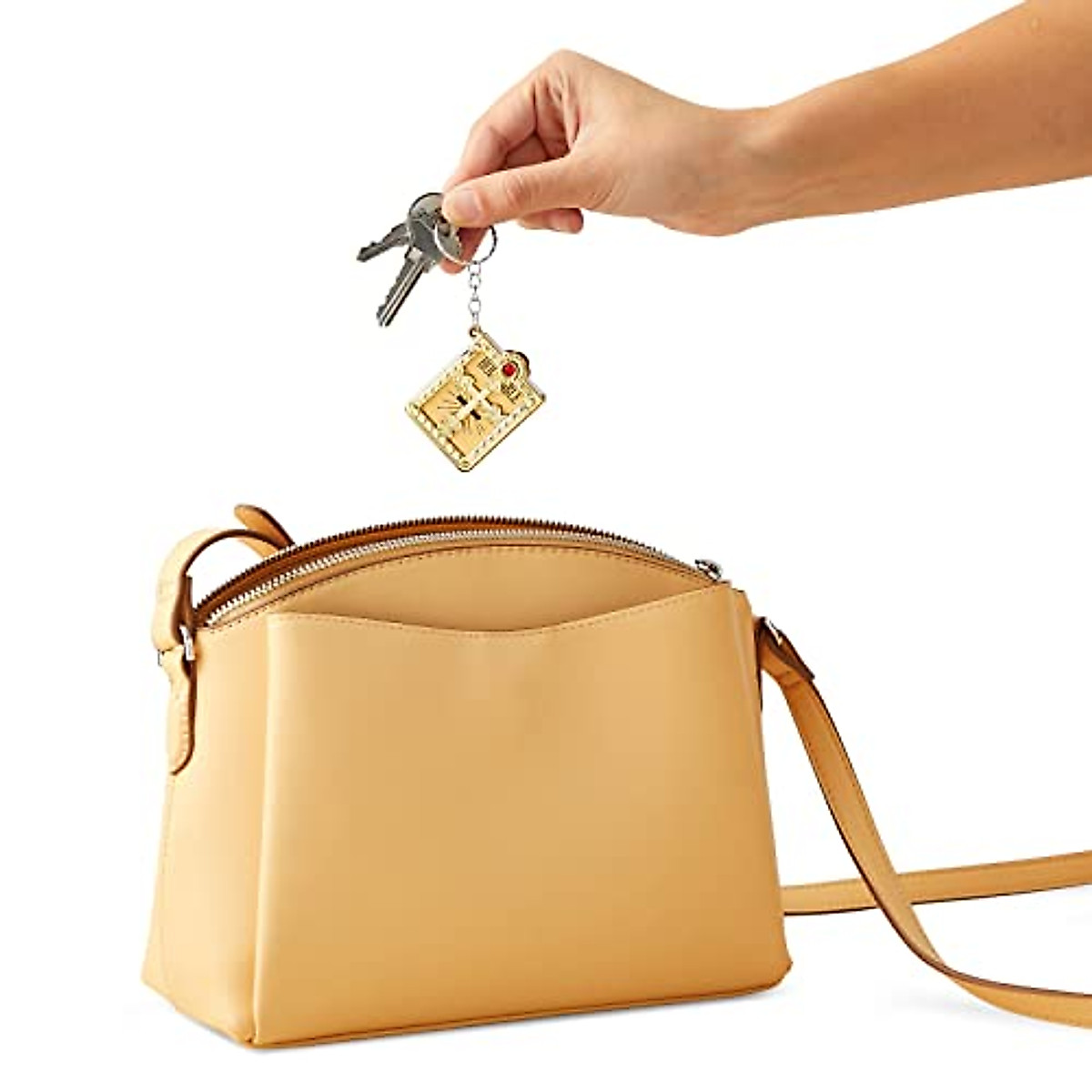 Juvale Bible Keychains - 12-Pack Mini Bible Keychain, Jesus Keychain, Miniature Holy Bible, Religious Keyrings, Religious Favors for Baptism, Church, Communion, English, Gold, 1.4 x 3.3 x 0.5 Inches