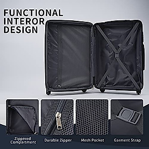 Merax Luggage Set with TSA Lock, All Expandable 3 Piece Hardshell Lightweight Suitcase Set 20inch 24inch 28inch (Dark Green 2-Piece (20/28))