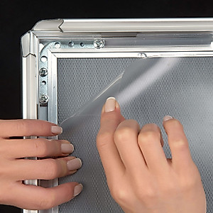 M&T Displays Snap Poster Frame Silver 1.25" Aluminum Profile Front Loading Wall Mounting Photo Picture Document Certificate Sign Holder Mitered Corner Anti Glare Cover (Silver, 40x60 in)