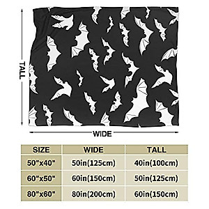 Bats Halloween Goth Fleece Flannel Blanket Throw Warm Lightweight Blankets for Home Office All Season (Bats Halloween Goth, 50X40)