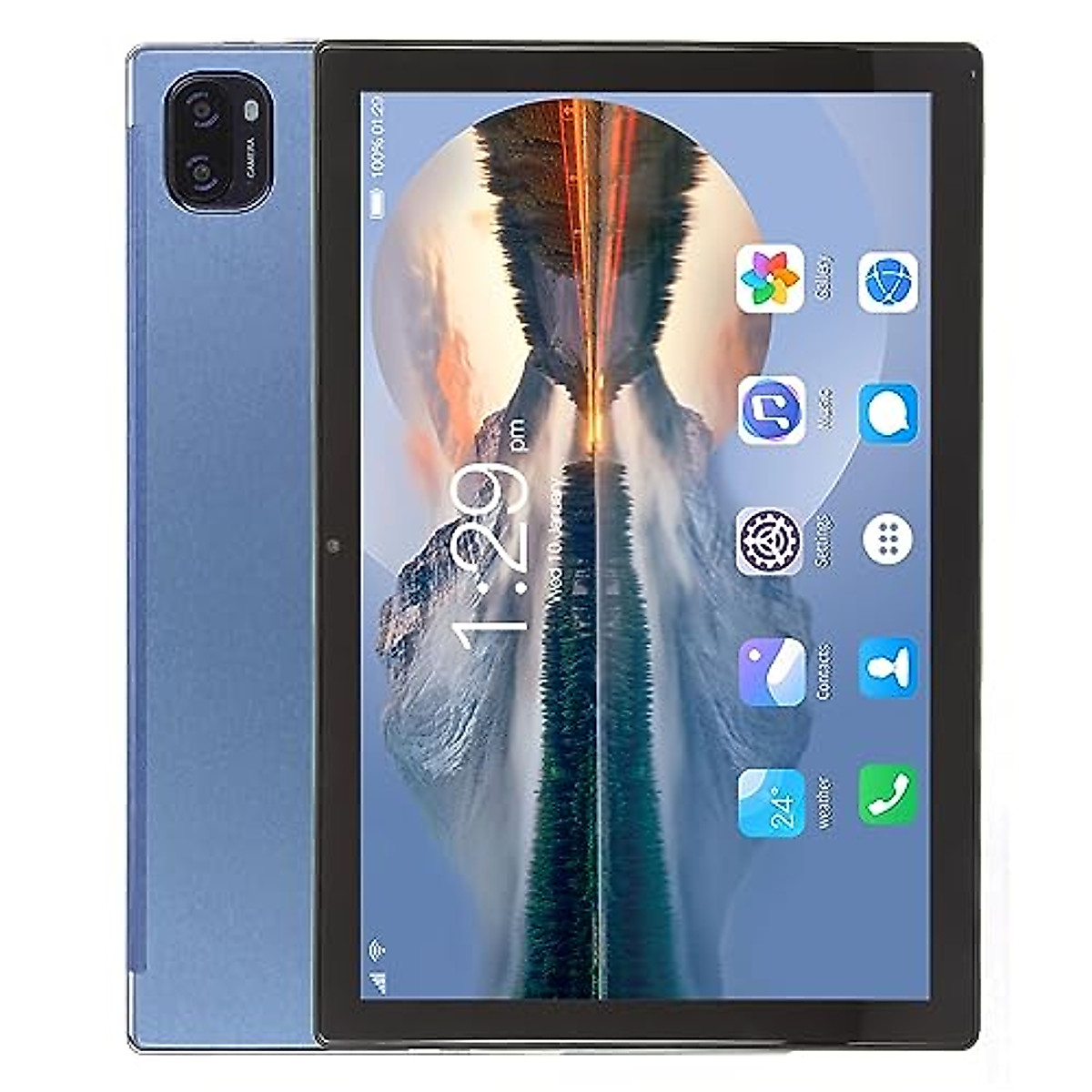 SHYEKYO Office Tablet, 8GB 256GB Memory 5G WiFi 4G LTE Blue Business Tablet Octa Core CPU Dual Camera with Keyboard and Mouse for Travel (US Plug)