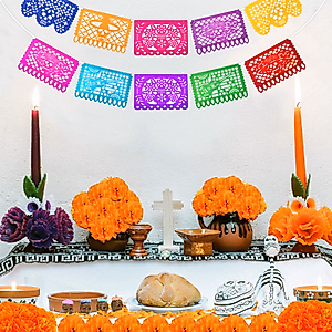 Funnlot Day Of The Dead Decorations Mexican Party Banners Marigold Flowers Ofrendas Dia De Los Muertos Day of The Dead Altar Decorations for Mexican Themed Party Decorations