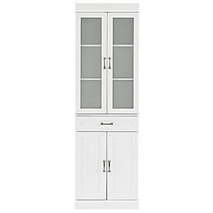 Crosley Furniture Stanton Glass Door Pantry, White