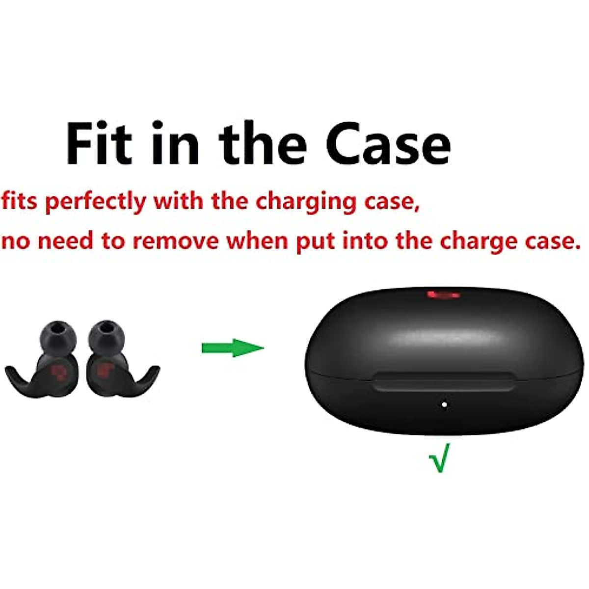 JNSA 12 PCS Silicone Ear Tips Ear Cushion Ear Gel Compatible with Beats Fit Pro Earbud Headphones, 3 Size 6 Pairs Eartips Replacement for Beats Fit Pro, Black (BFPSilicone6)