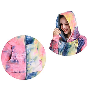 Lifeye Adult Jumpsuit Pajamas Hoodie Homewear Romper Sleepwear Tie Dye Costume for Women Men