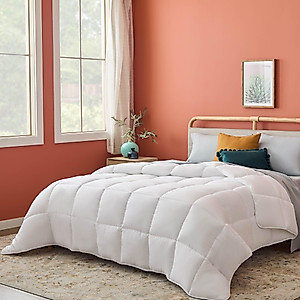 LINENSPA All-Season White Goose Down Alternative Quilted Comforter with Corner Duvet Tabs - Cal King Size
