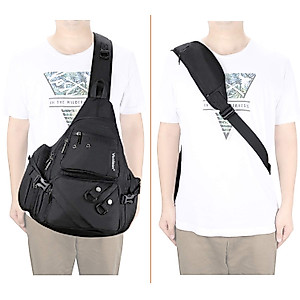 Vanlison Crossbody Sling Bag Backpack for Men & Women Large Fits 13" Laptop Tablets Black