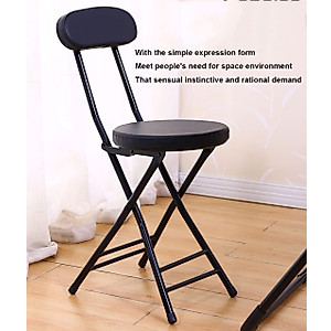 Cushioned Padded Folding Stool, 28.7-Inch Foldable Folding bar Stool,Portable Folding Stool with Handle for Fishing Hiking Gardening Travel BBQ