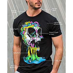 INTO THE AM Fallen King Graphic Tee for Men - Short Sleeve Design T-Shirts (Black, Large)