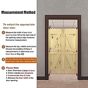 ZSPINJIA 24 28 32 36 40 43 48 52 56 60 Inch Premade Interior Swinging Doors Unpainted, Entry Fence Half Wide Half Waist Doors with Double Action Door Hinges Hardware (Size : W80xH80cm(3 1x31in))