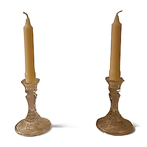 100% Pure Beeswax 6 inch Vanilla Scented Colonial Taper Candle Pair, Hand Poured by Hubbardston Candle Company