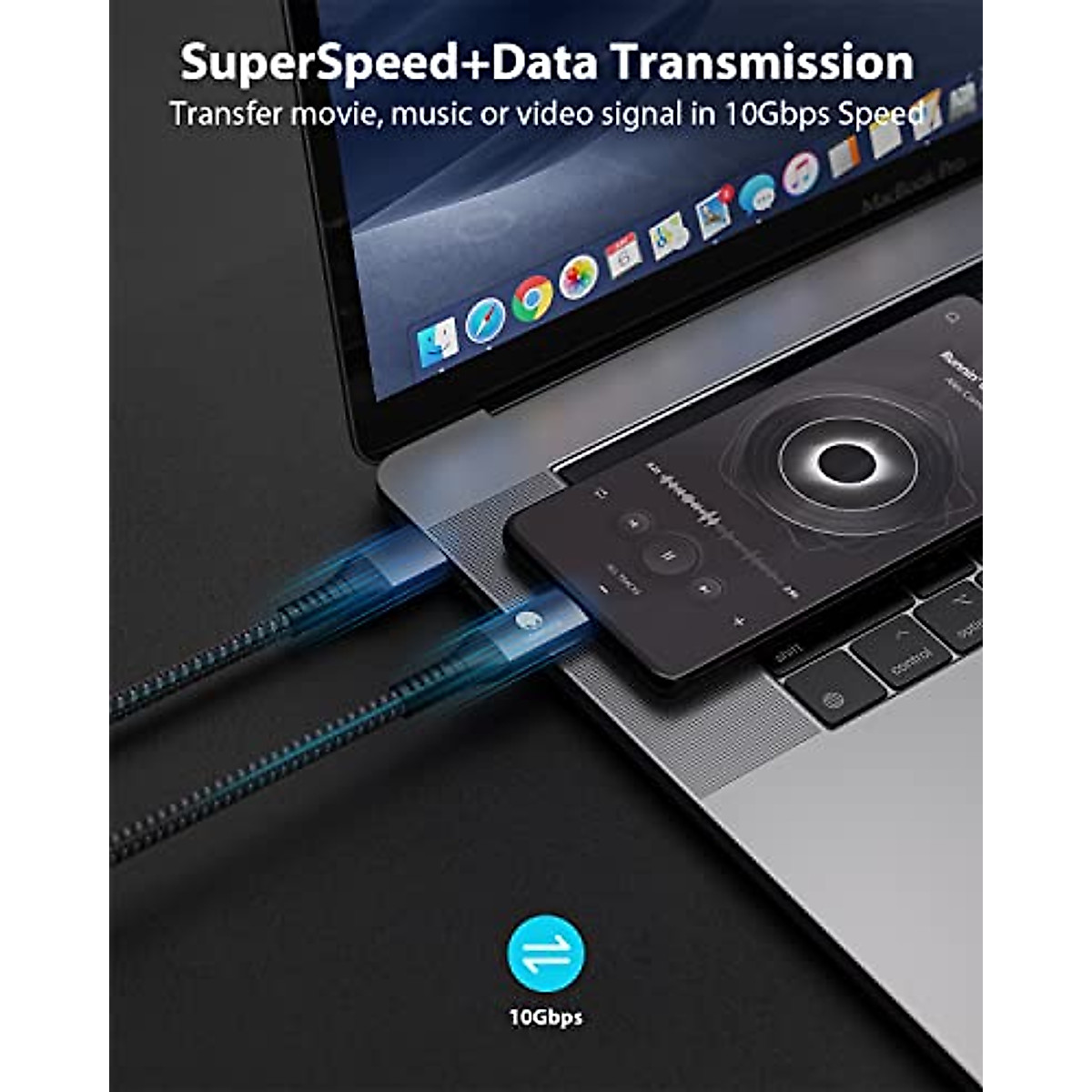 CONMDEX Android Auto USB C Cable (2ft+3ft+6ft), 10Gbps USB 3.1 Gen 2 USB-A to USB-C Cable 3A Fast Charging Type C Charger Cord, Braided USB C Data Cable Compatible Samsung Galaxy S23, Google Pixel