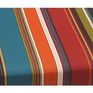 Pillow Perfect Stripe Outdoor Patio Sofa Bench Swing Cushion, Weather, and Fade Resistant, 18" x 45", Red/Brown Westport, 1 Count
