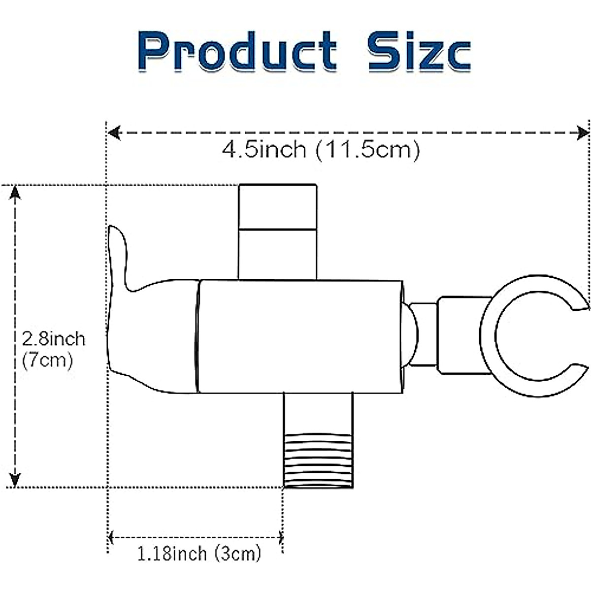 Shower Arm Diverter with Handshower Mount, G1/2 Brass Shower Diverter Valve Bathroom Universal Shower System Replacement for Handheld Shower and Fixed Shower Head(Polished Chrome)