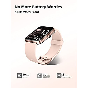 Alexa Smart Watch for Women, Alexa Built-in, RERE Fitness Tracker for Blood Oxygen, Heart Rate, Sleep Monitor, 1.69 inch Smartwatch for Android and iPhone, 5ATM Waterproof, 10 Day Battery Life, Pink