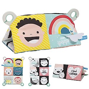 Baby Steps Tummy Time Mirror Toys 0-6 Months Crinkle Baby Book High-Contrast Toys Teether Toy Newborns and Infants 0-6 Months Brain Development Montessori Newborn Sensory Toys for Boys Girls Gifts