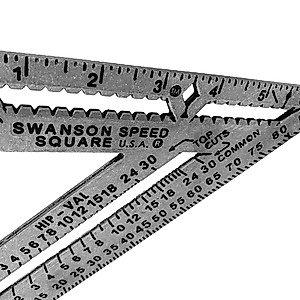 Swanson Tool Co 7 Inch Speed Square Pro with Pro Blue Book, Model S0100-A, Aluminum