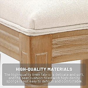 Furniliving French Country Dining Chairs Set of 2, Upholstered Dining Room Chairs with Back Farmhouse Kitchen Chairs for Living Room, Kitchen, Restaurant (Beige-Square)