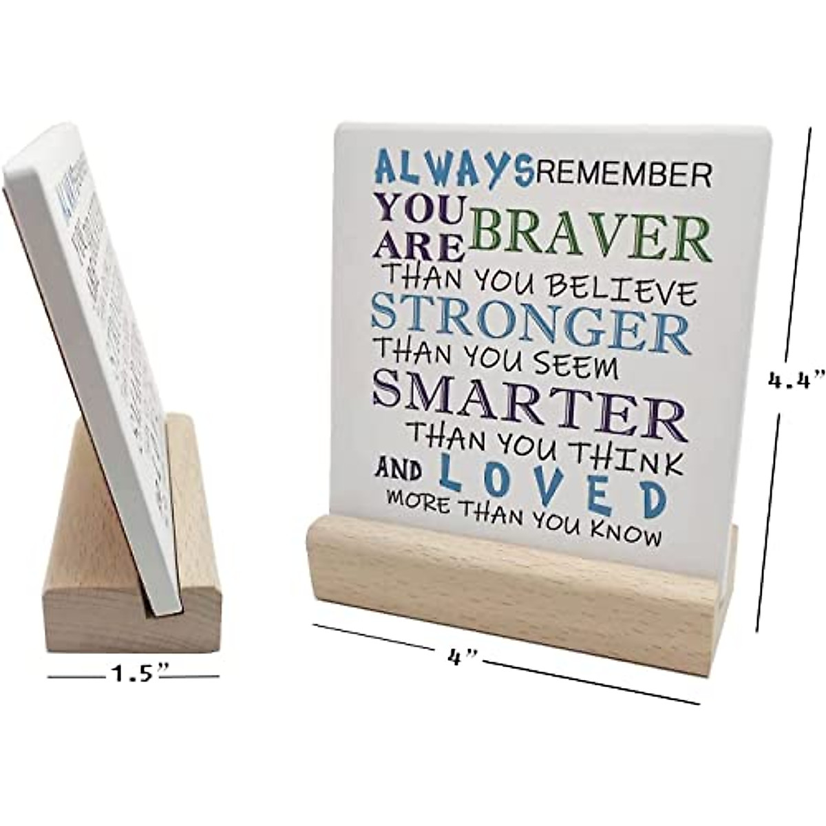 Umbrine The Man in The Arena Ceramic Table Plaque with Wooden Stand Desk Decorations, Inspirational Quote Office Living Room Bedroom Desk Decor, Motivational Gifts for Men Boys Teens Entrepreneur