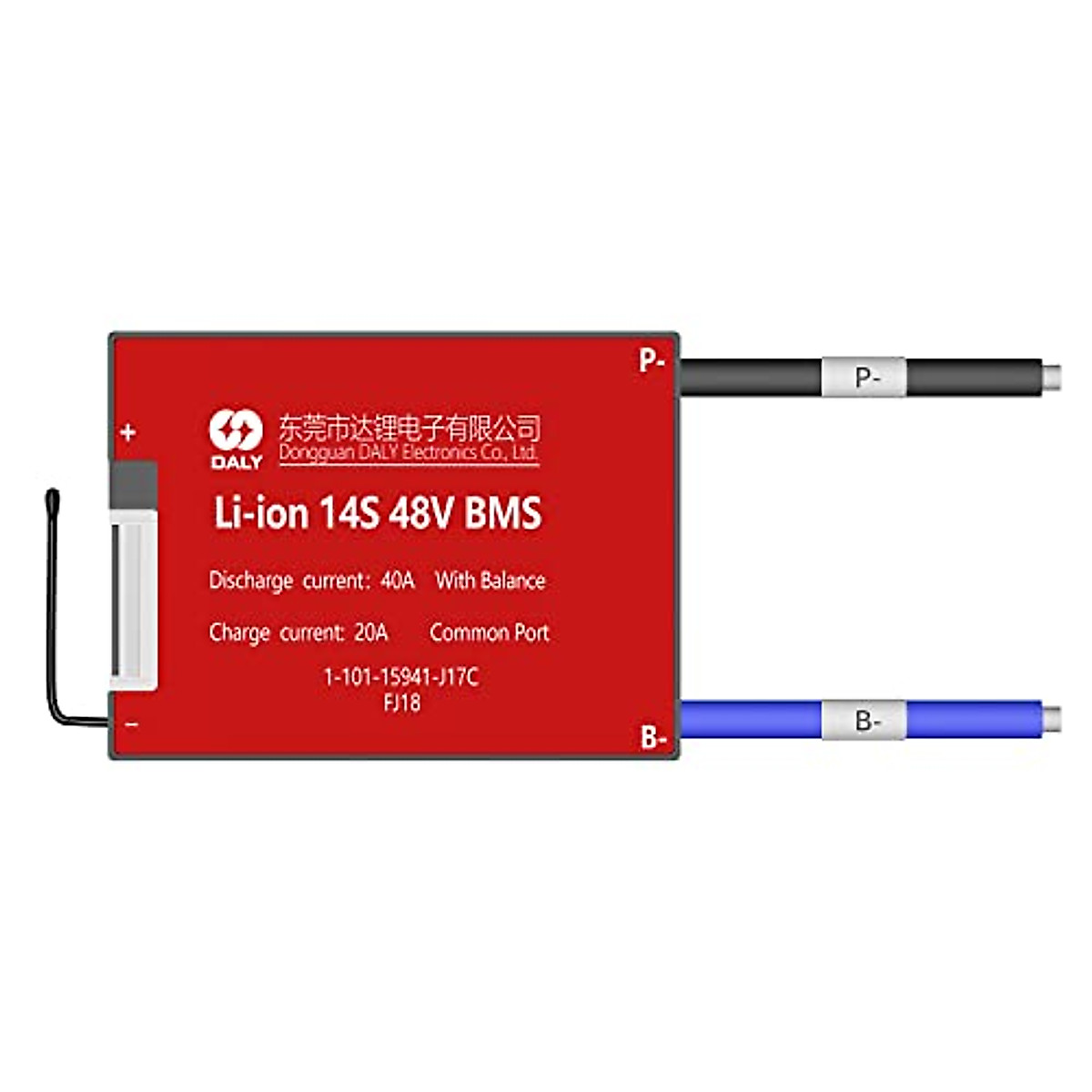 DALY BMS Li-ion 14S 48V 40A PCB Battery Protection Board Common Port with Balance for Lithium Battery Pack Rated 3.7V(Standard BMS,40A)