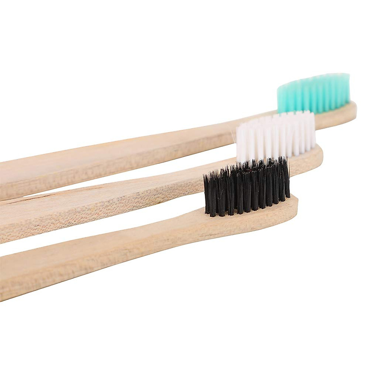 SoulGenie HealthAndYoga™ Natural Wood Toothbrush, Soft Charcoal Bristles, Eco-Friendly, Single, Black